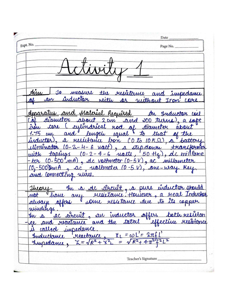 Physics Practical File (Activity 1-10) | PDF