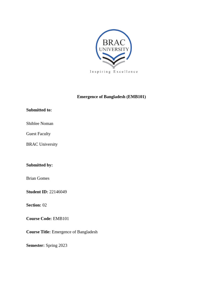 Brian Gomes 22146049 EMB101 Sec02 Partial Book Review | PDF