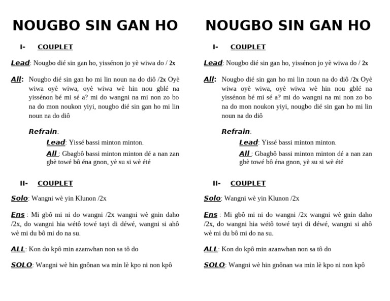 Nougbo Sin Gan Ho | PDF