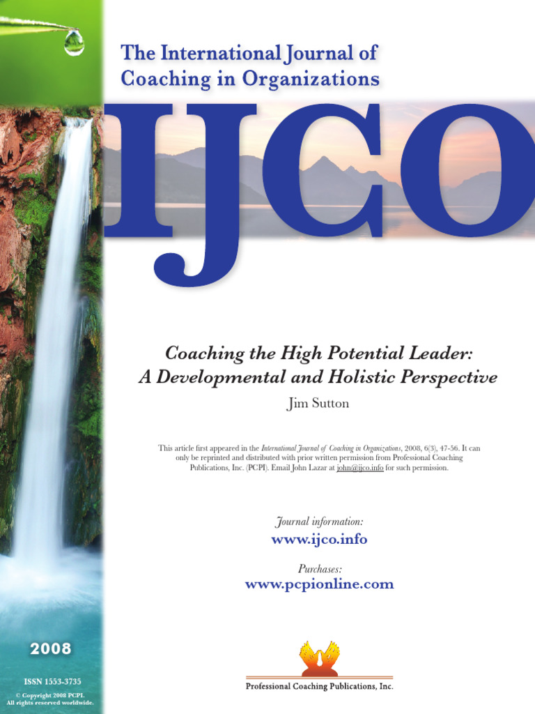 Coaching The High Potential Leader A Developmental and Holistic ...