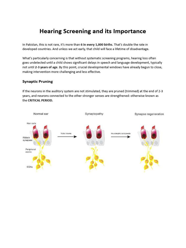 Importance of Hearing Screening in Children | PDF