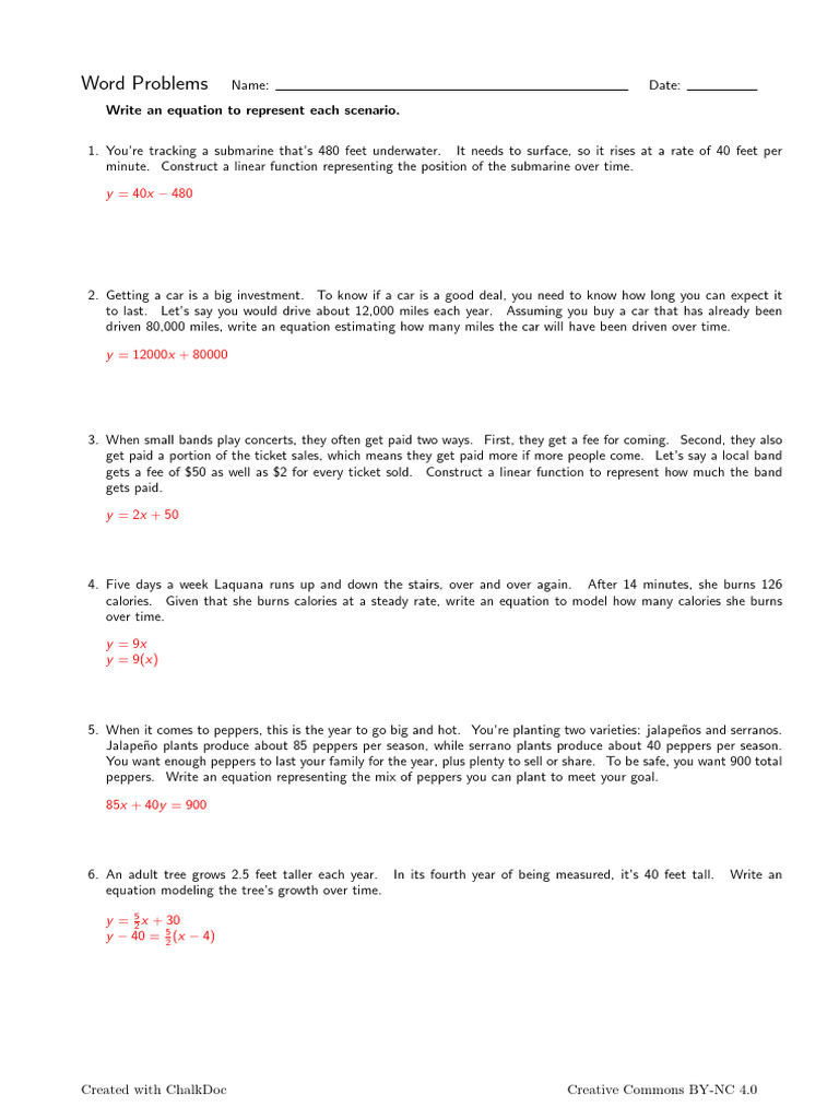 Linear Equations for Real-Life Scenarios | PDF | Fahrenheit | Celsius