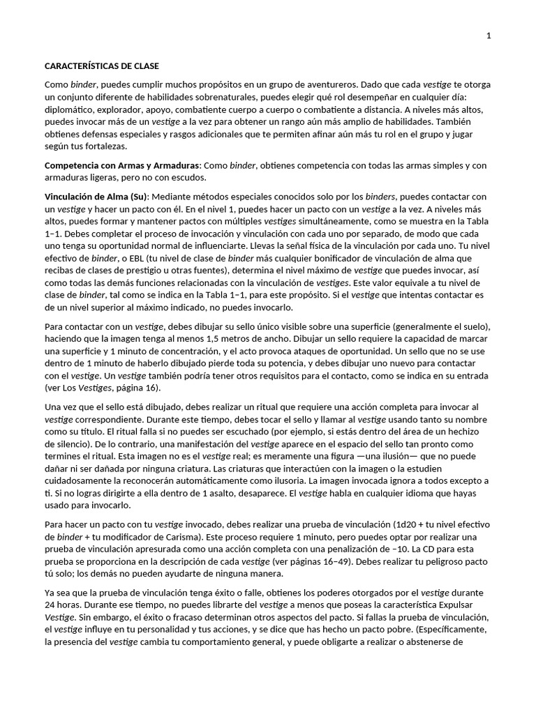 CARACTERÍSTICAS DE CLASE Binder | PDF | Conocimiento