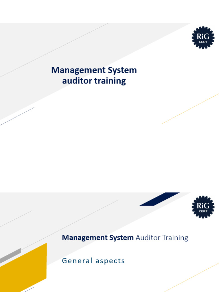 Management System Auditor Training Guide | PDF | Audit | Auditor's Report