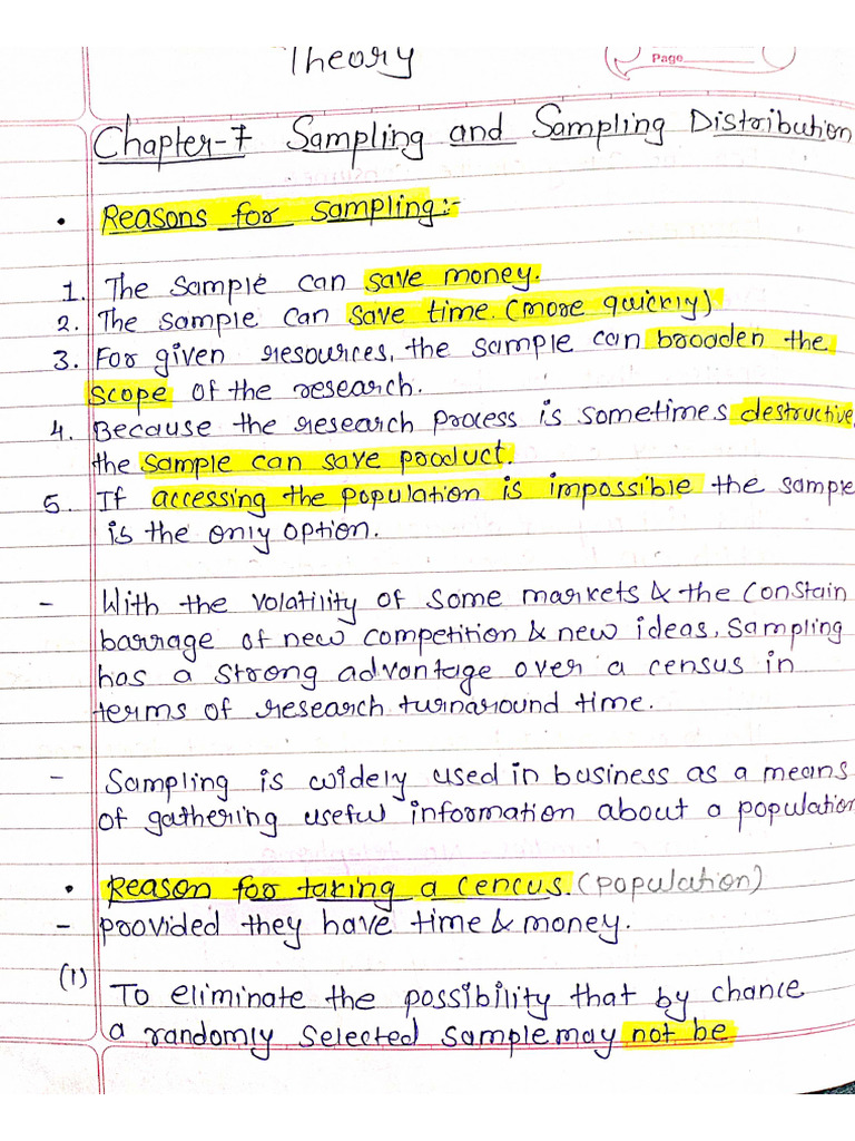 QTM Chp 7 Theory | PDF