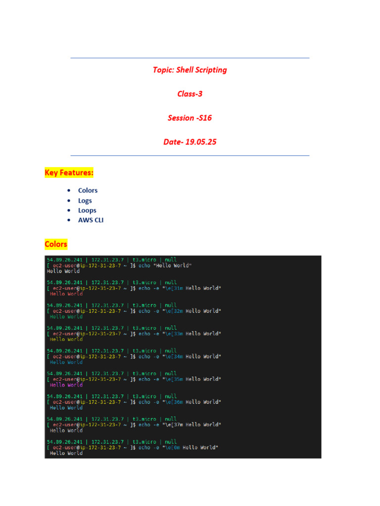 Shell Scripting C3 S16 19.05.25 | PDF | Command Line Interface | Amazon ...