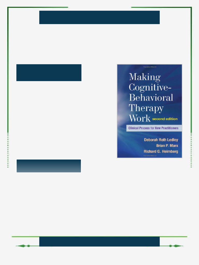 Making Cognitive Behavioral Therapy Work Clinical Process for New ...