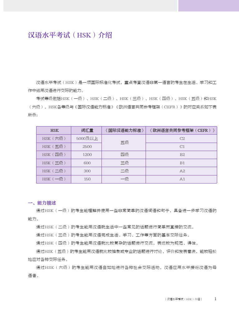 HSK Cefr | PDF