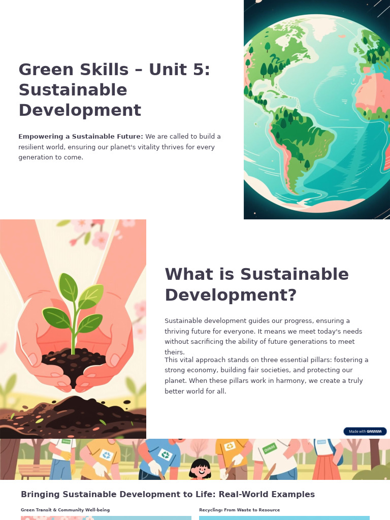 Green Skills Unit 5 Sustainable Development | PDF | Sustainability ...