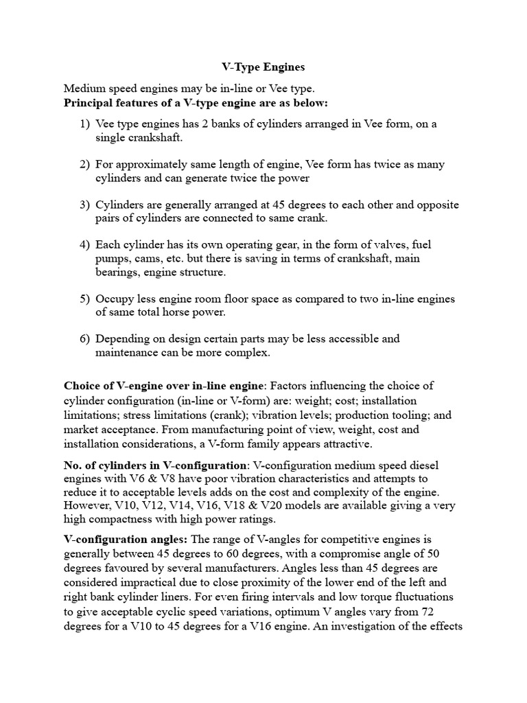 V Type Medium Speed Engines | PDF | Vehicle Technology | Mechanical ...