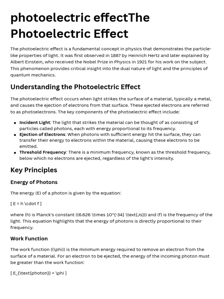 Photoelectric EffectThe Photoelectric Effect 20251220 120744 0000 | PDF ...