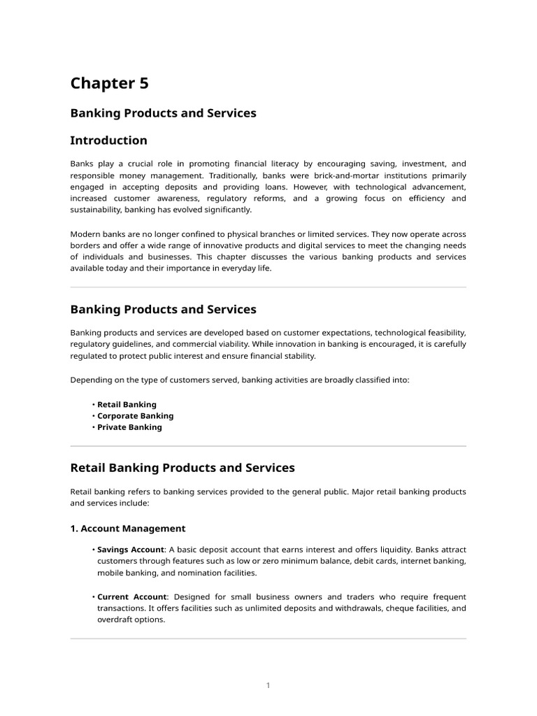 Modern Banking Products Overview | PDF | Banks | Transaction Account