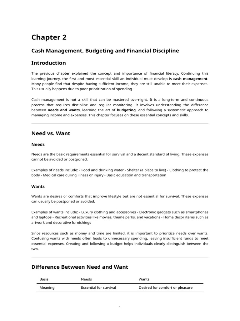 Cash Management and Budgeting Skills | PDF | Cost Of Living | Expense