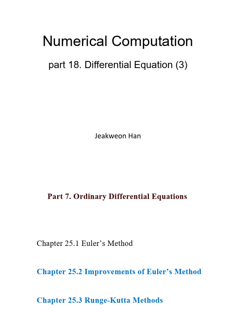 Numerical Computation 18 (Differential Equation - 3) | PDF | Calculus ...