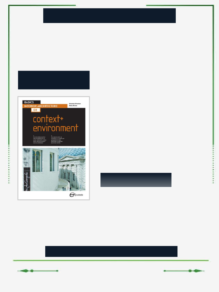 Basic Interior Architecture Context Environment 1st Edition Graeme ...