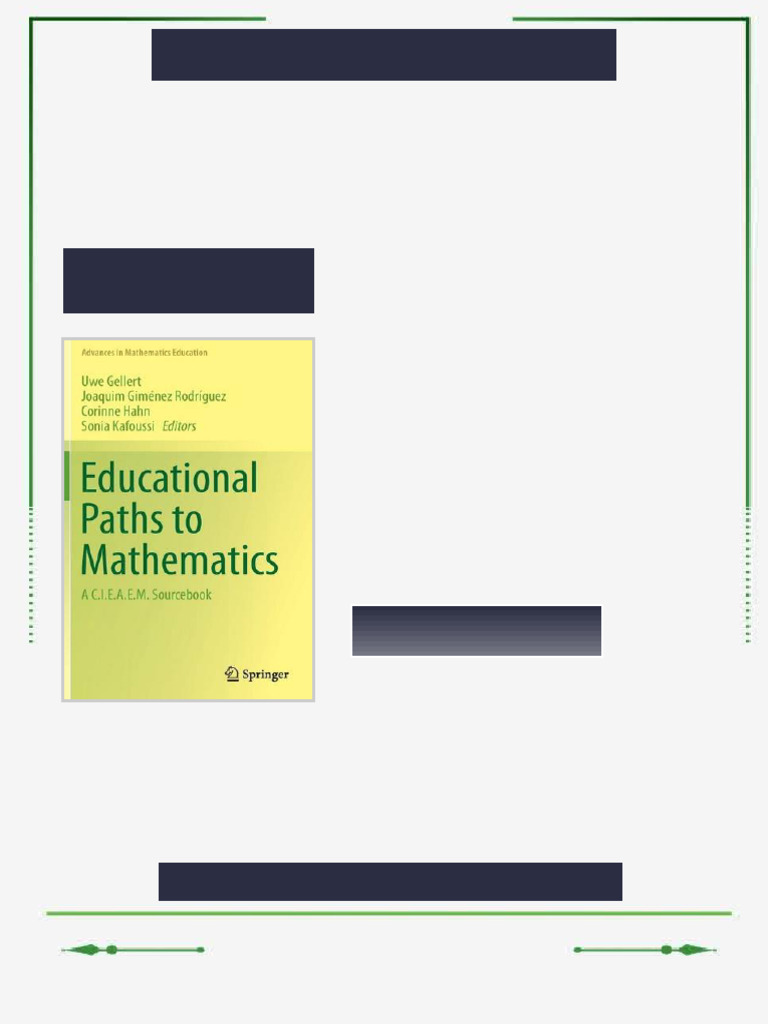 Educational Paths to Mathematics: A C.I.E.A.E.M. Sourcebook 2015th ...