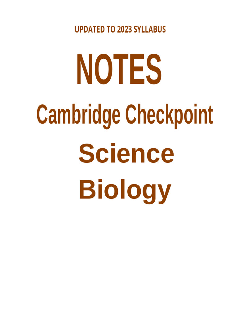 Checkpoint Science Biology Notes | PDF | Hormone | Ecosystem
