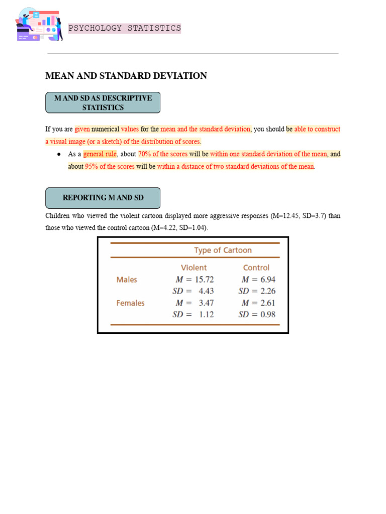 Psychology Statistics (3) | PDF