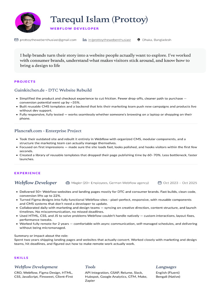 Tarequl Islam Resume EI | PDF | Software Development | Computing