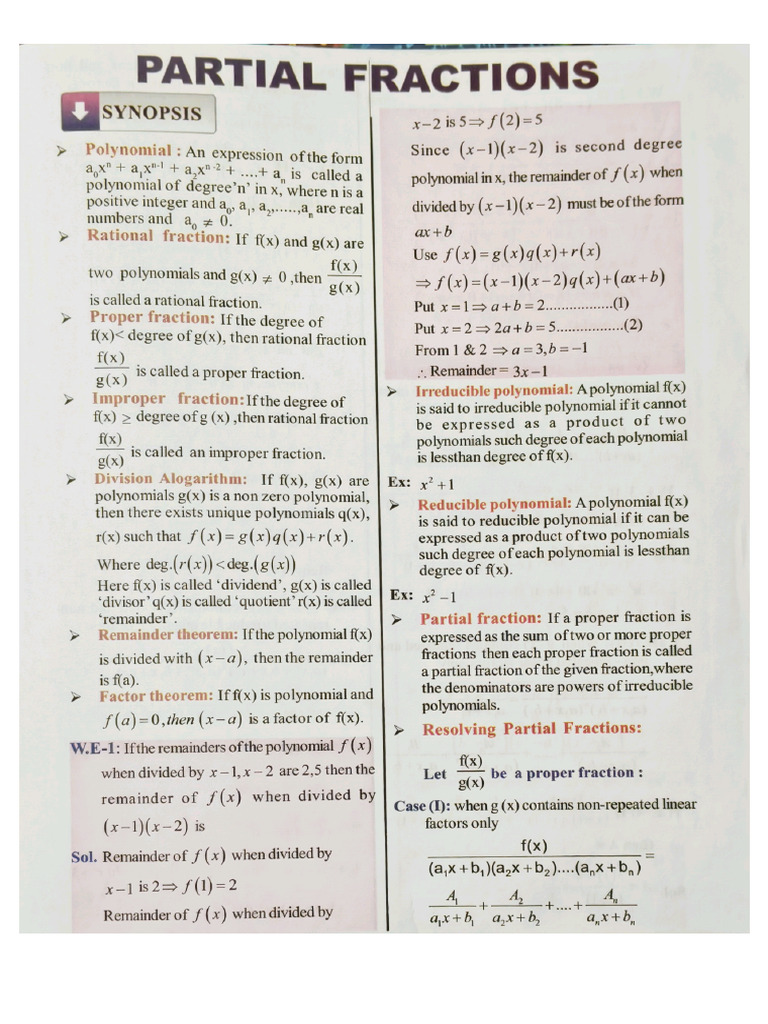 Partial Fractions | PDF