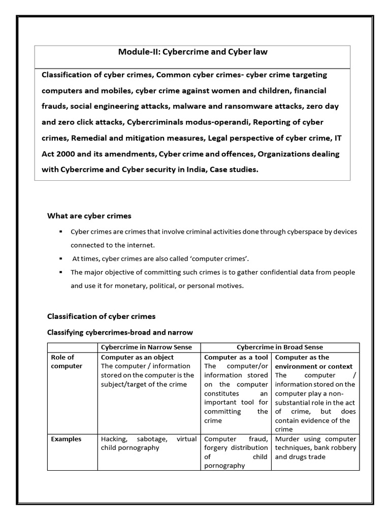Cyber Security Unit 2 | PDF | Cybercrime | Ransomware