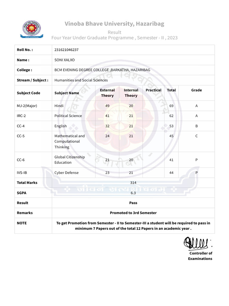 University Result Page _ | PDF