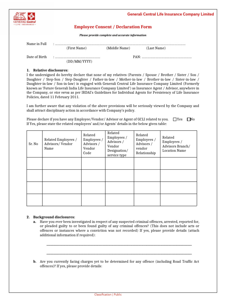 Employee Consent Form for GCLI | PDF | Conflict Of Interest | Justice