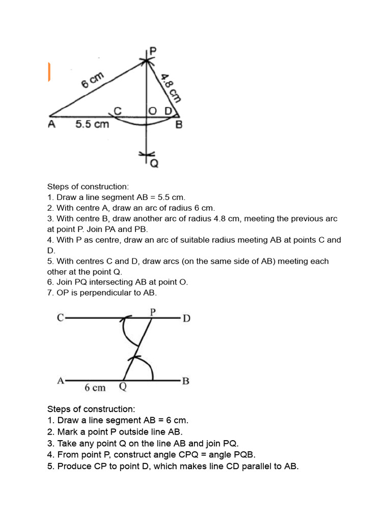 Construction Steps for Parallel Lines | PDF