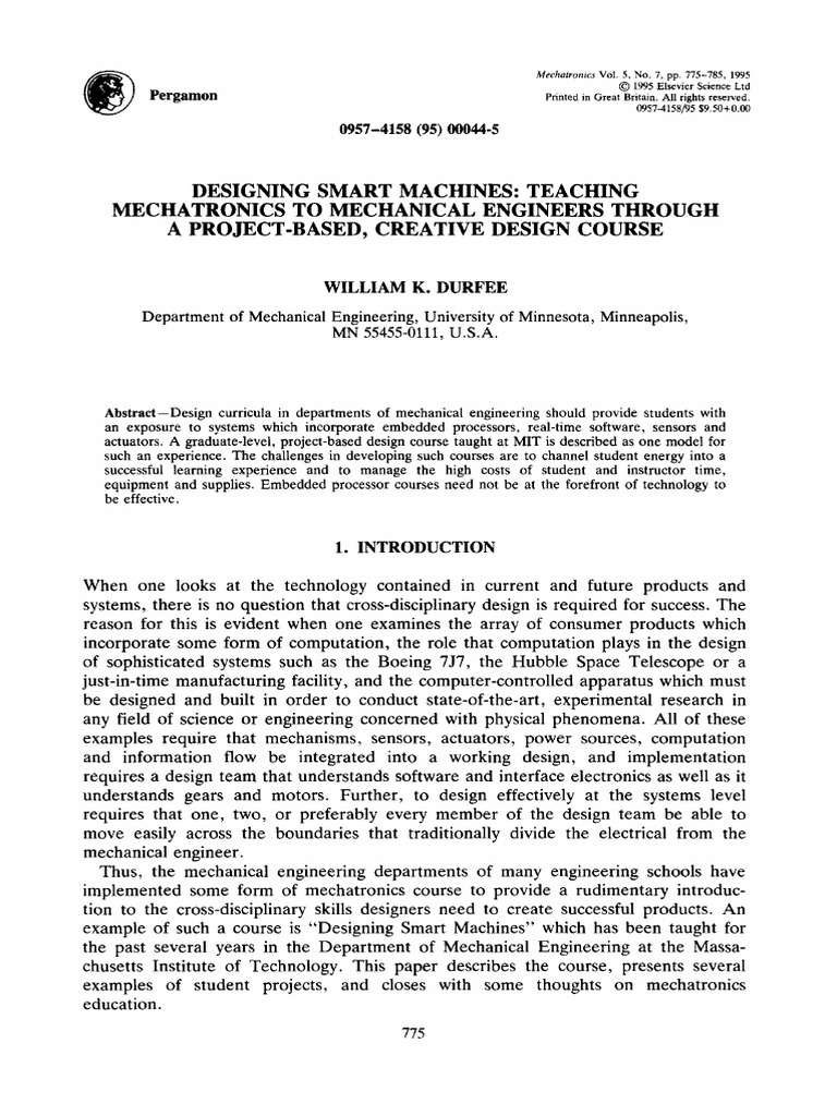 [Mechatronics 1995-Oct Vol. 5 Iss. 7] William K. Durfee - Designing ...