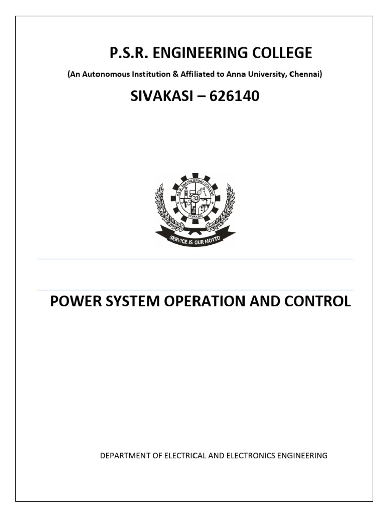 Power System Operation and Control | PDF | Engineering | Electric Generator