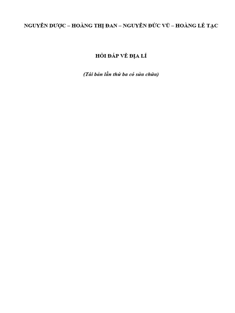 Hoi Dap Dia Li THCS | PDF