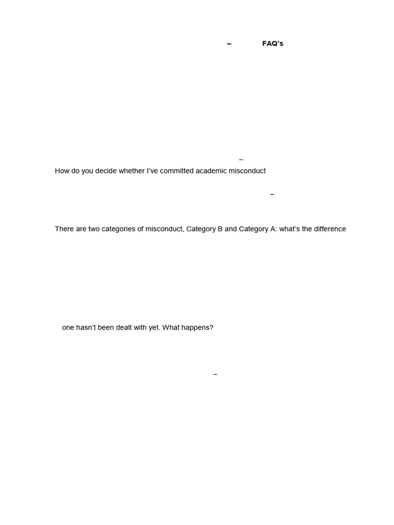 Academic Misconduct Procedure Student FAQs 1 | PDF | Academic ...