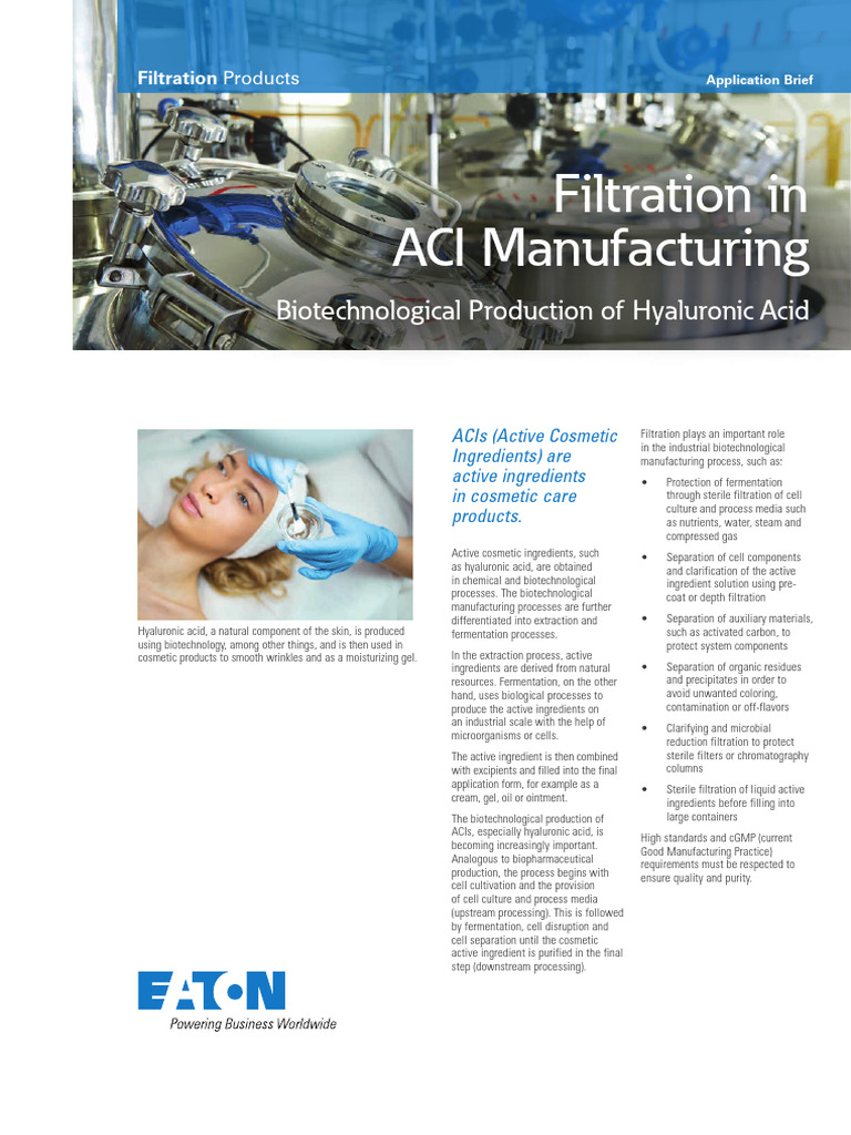 Filtration in ACI Manufacturing Process | PDF | Filtration | Fermentation