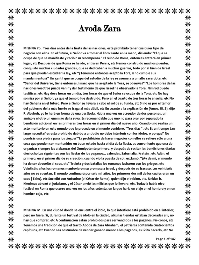 Avoda Zara | PDF | Oración | Vino