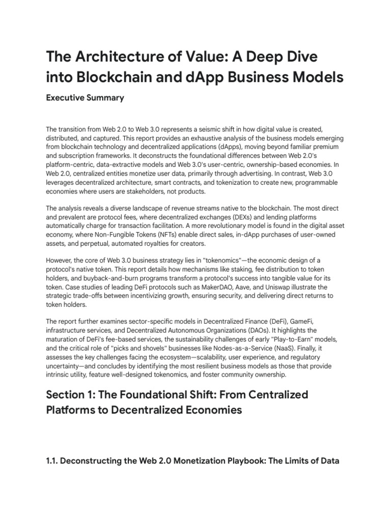 Blockchain DApp Revenue Models Explored | PDF | Economies