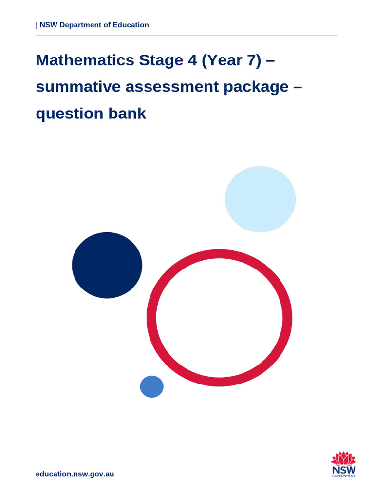 Year 7 Math Assessment Question Bank | PDF | Creative Commons License ...