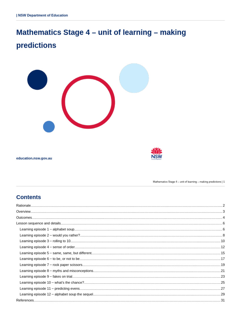 mathematics-s4-unit-of-learning-1-making-predictions | PDF ...