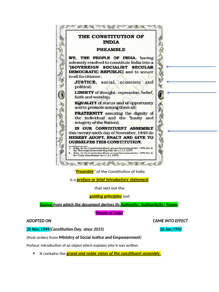 Preamble | PDF | Constitution | Legal Documents