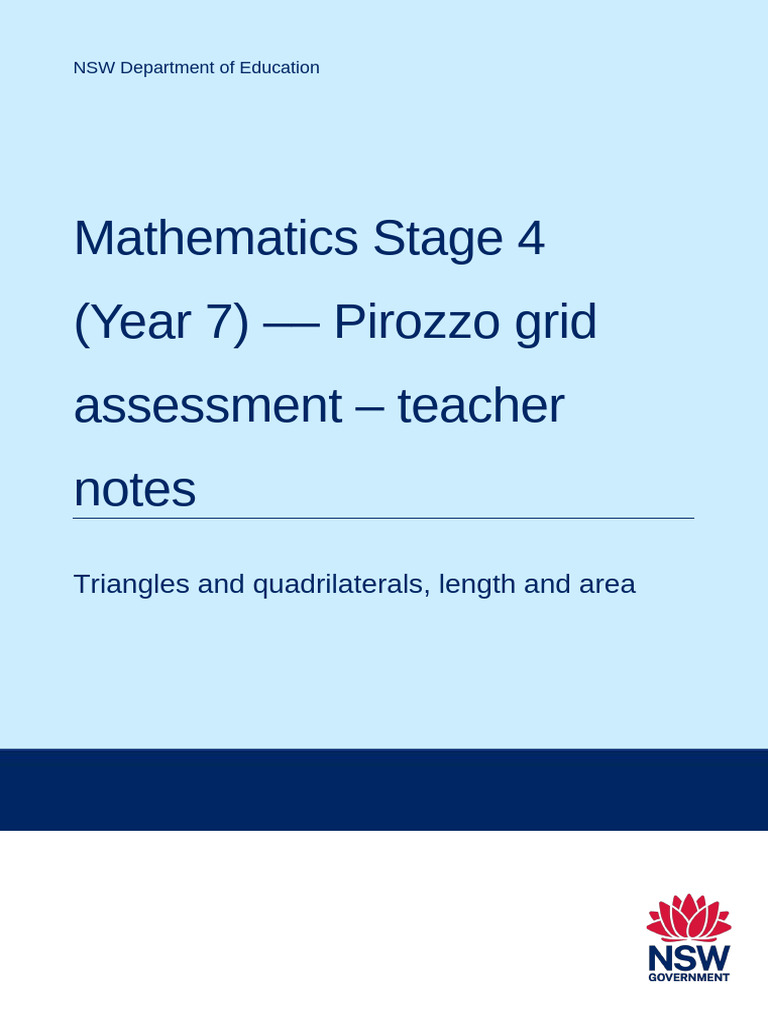 Mathematics s4 Assessment Teacher Notes Pirozzo Grid | PDF | Geometric ...
