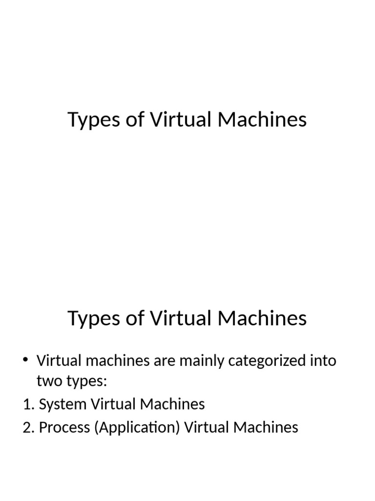Types of Virtual Machines Presentation | PDF