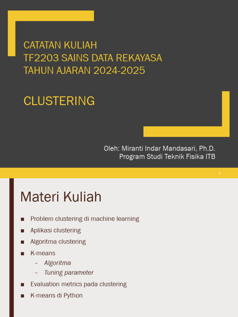 M9 Datascience Clustering MM 2022 | PDF | Cluster Analysis | Algorithms