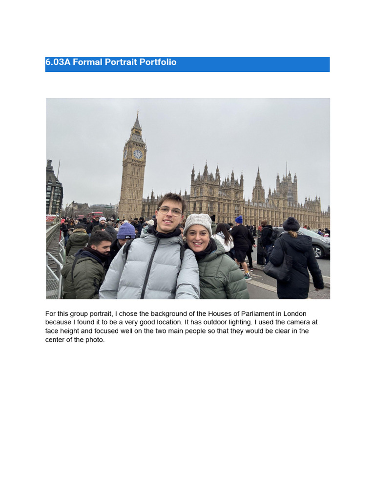 6.03A Formal Portrait Portfolio | PDF