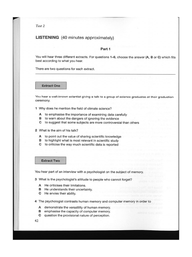 c2 Prof 2 Test 2 Listening | PDF