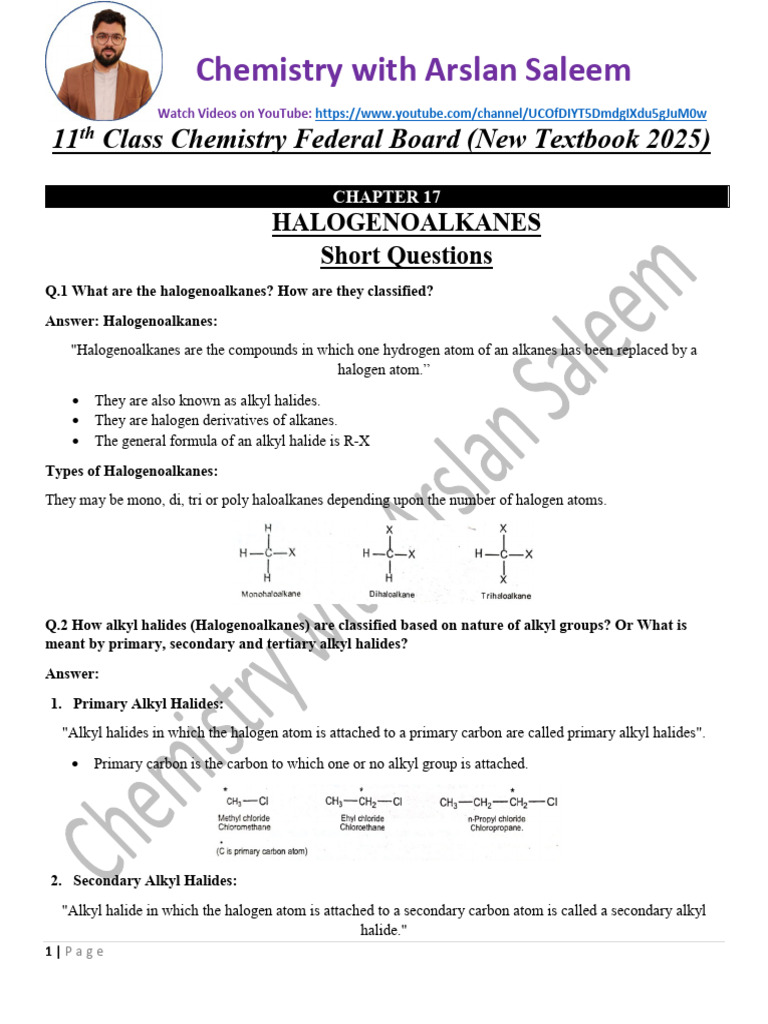 Halogenoalkanes: Types and Reactions | PDF | Chemical Reactions | Atoms