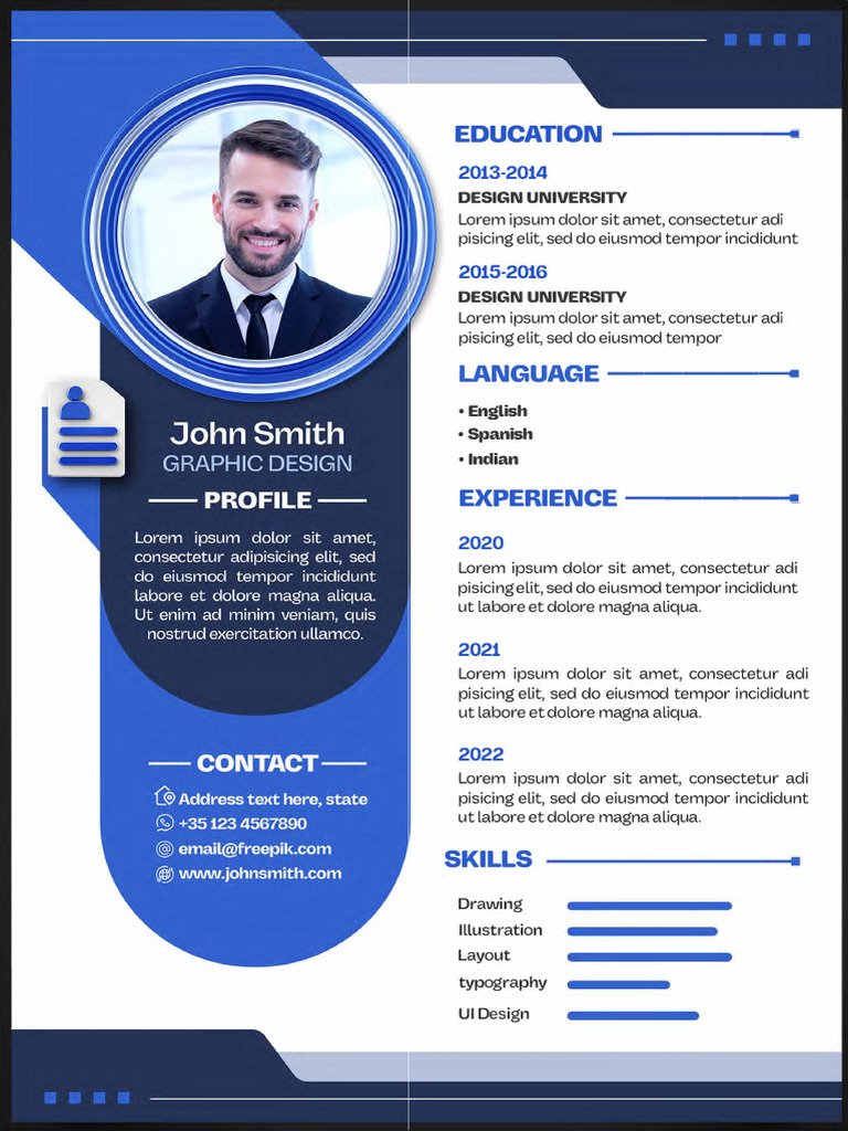 Template Curriculum Vitae Graphic Design | PDF