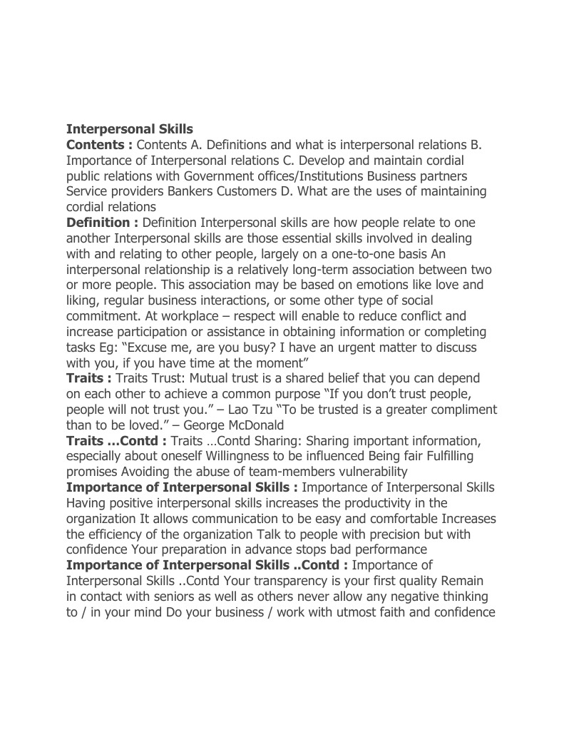 Inter Skills | PDF | Interpersonal Relationships | Social Skills