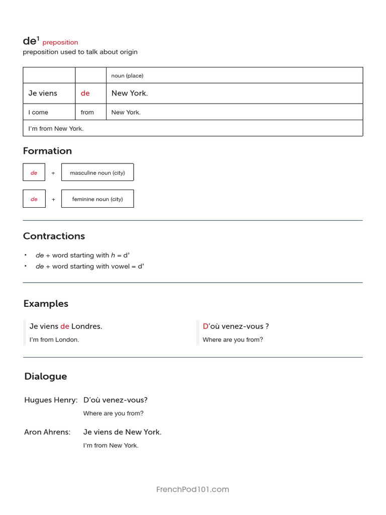 French Origin Questions Explained | PDF