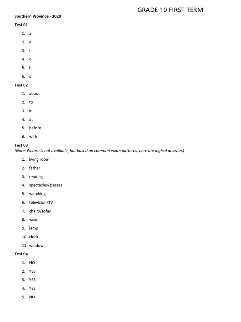 Grade 10 First Term | PDF