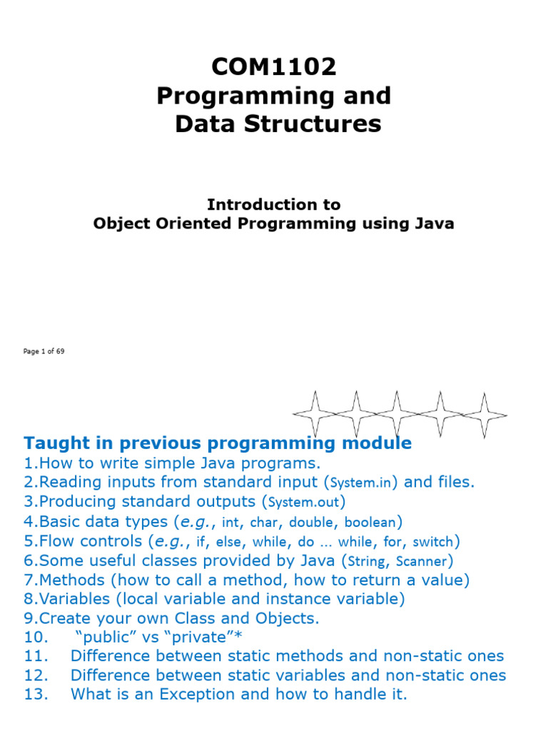 Chapter 1 Object Oriented Programming using Java (Part A).doc | PDF ...