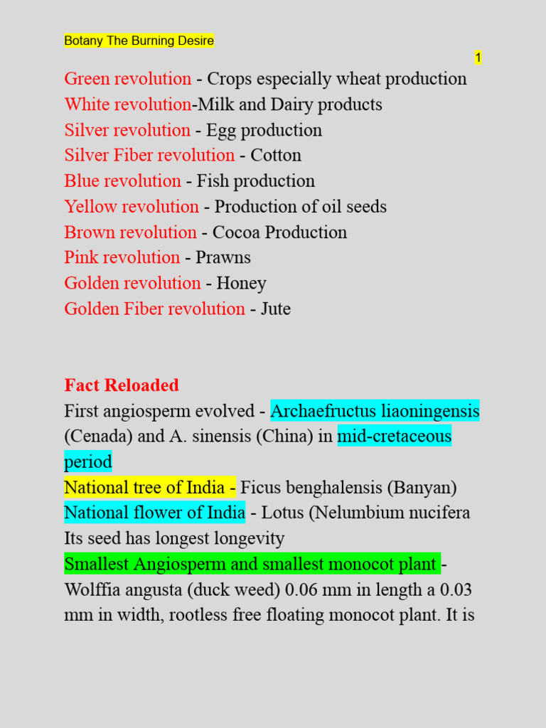 Key Botany Facts and Records | PDF | Plants | Ploidy